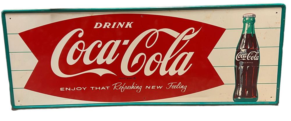 Vintage Coca Cola Fishtail Sign