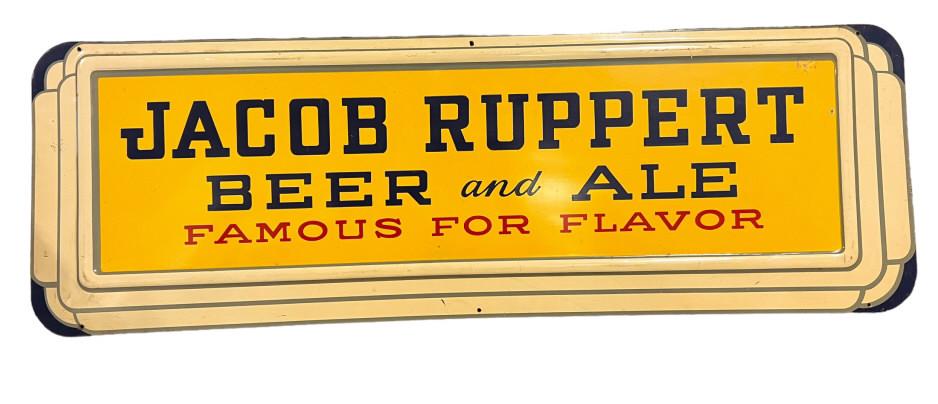 Vintage Jacob Ruppert Beer And Ale Sign