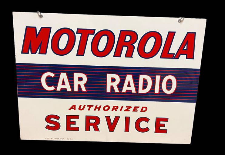 Double Sided Motorola Car Radio Service Sign