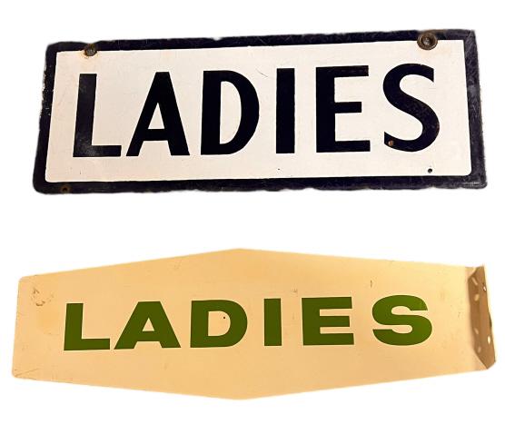 2 Vintage Ladies Restroom Signs