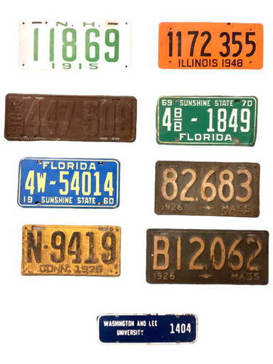 9 Vintage And Antique License Plates