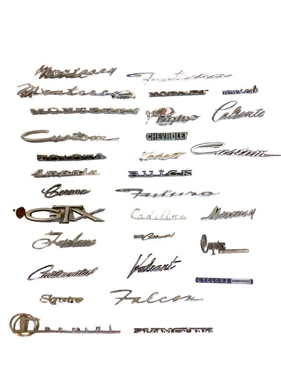 30 Vintage Car Badges. Auction