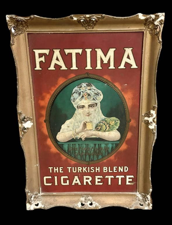 Fatima Cigarettes Tin Advertising Sign - Sep 09, 2023 | Broken Arch ...