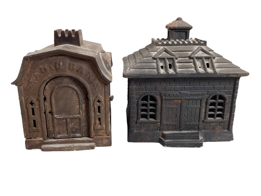 2 Cast Iron Still Banks Auction