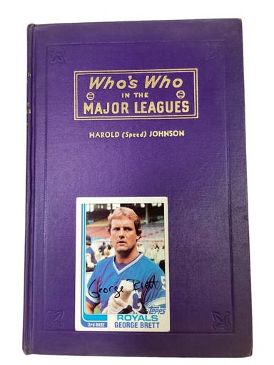 Signed George Brett Baseball Card, Book