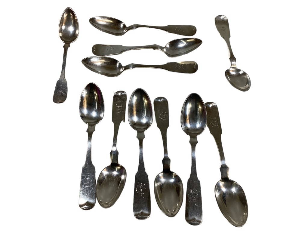 11 Sterling And Coin Spoons Auction