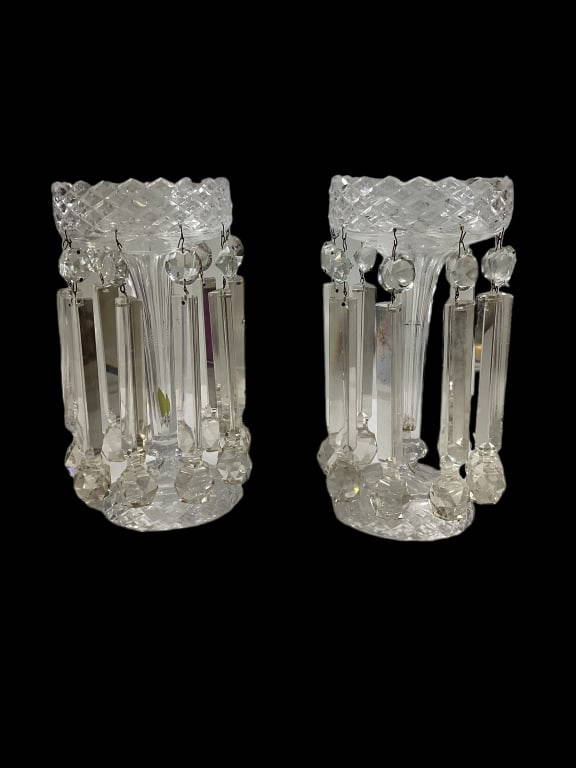 Pair Cut Crystal Lusters Auction