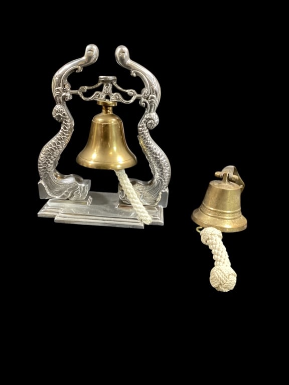 Mounted Brass Ships Bell, Small Wall Mount Bell Auction