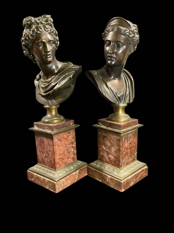 Pair Of Bronze Portrait Busts Auction