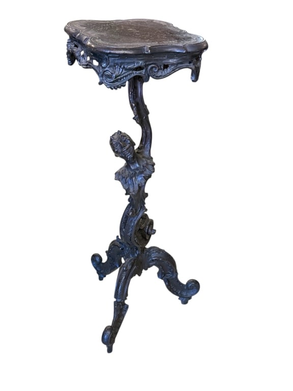 Venetian Carved Grotto Rococo Candle Stand Auction