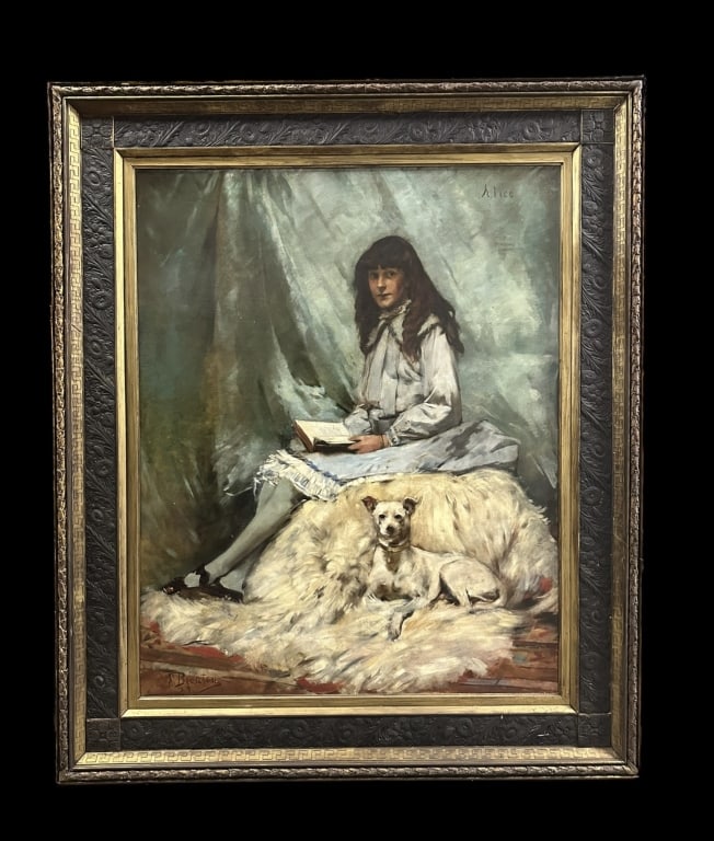 Monumental Portrait Of A Girl And Her Dog Auction