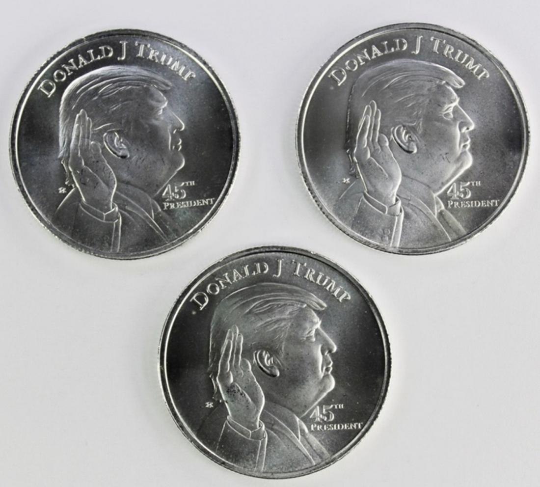 Three 1 Ounce Donald Trump Silver Rounds