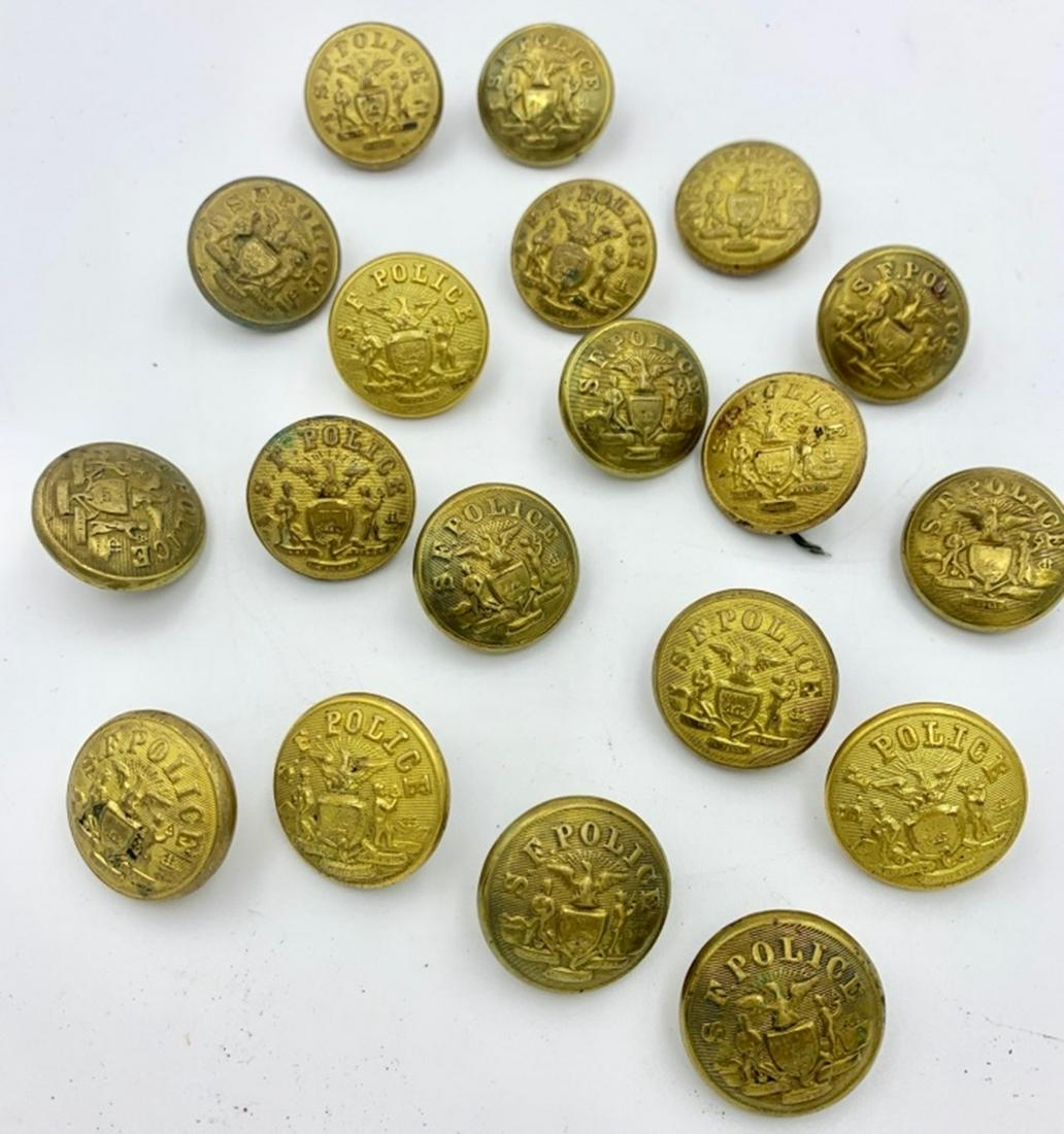 Nineteen Vintage San Francisco Police Buttons