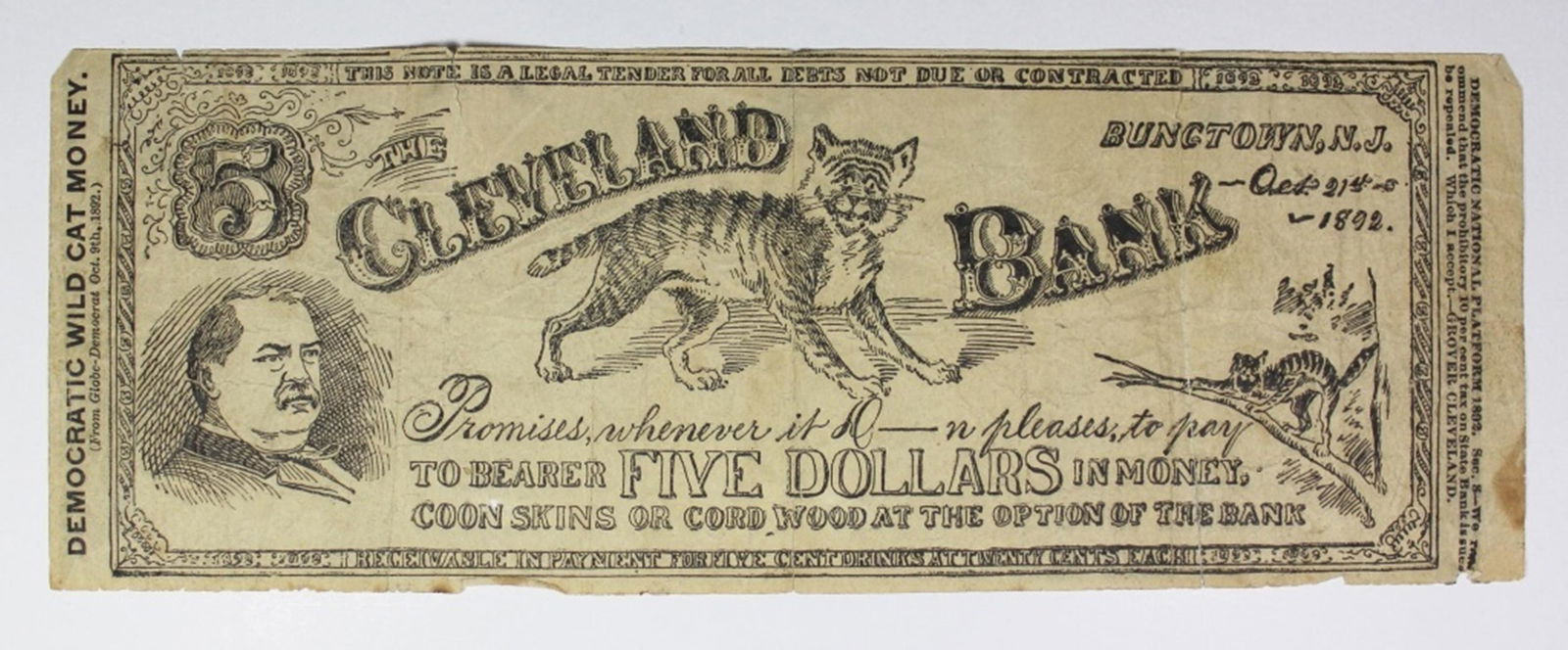 1892 Cleveland Wildcat Money