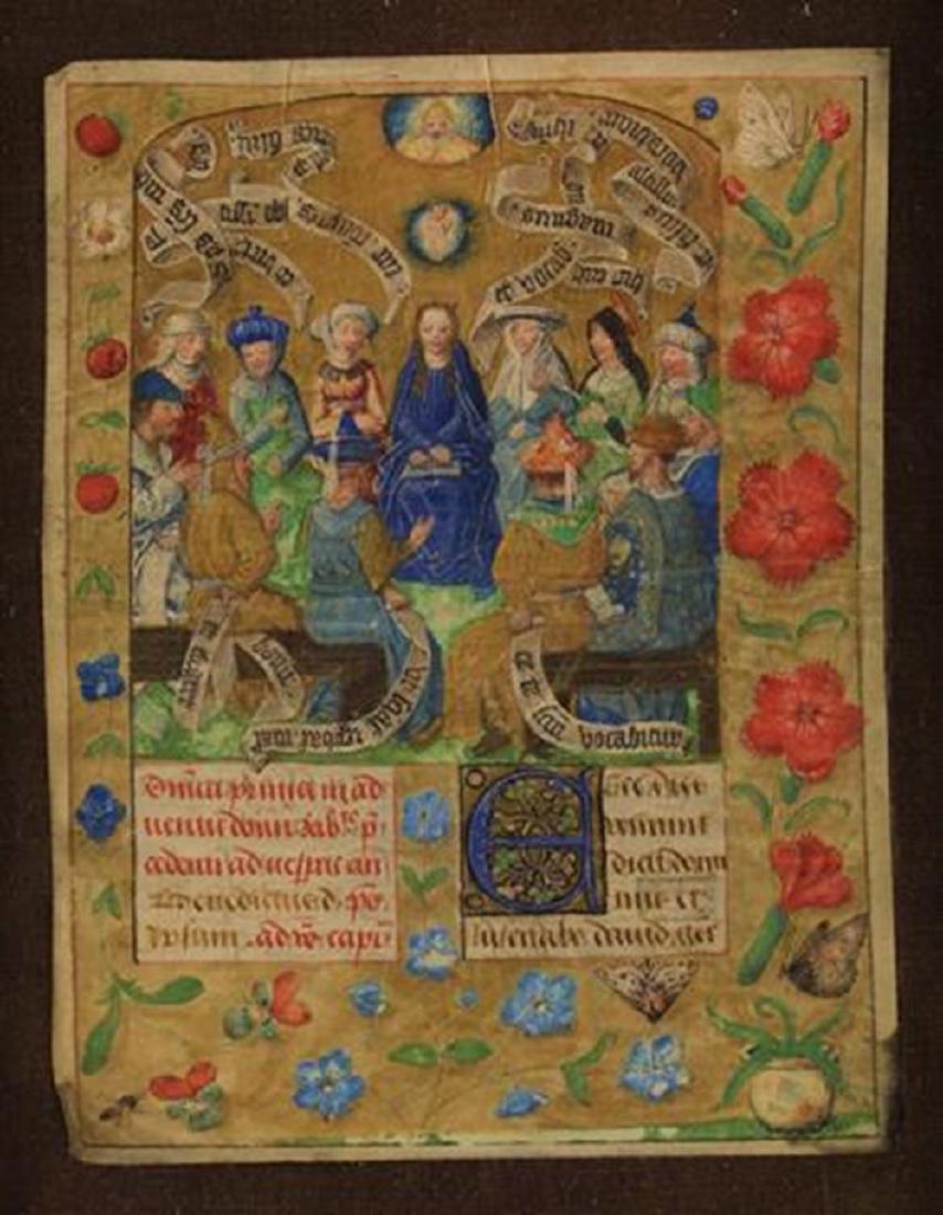 A Small Medieval Illuminated Manuscript, Flemish, Circa