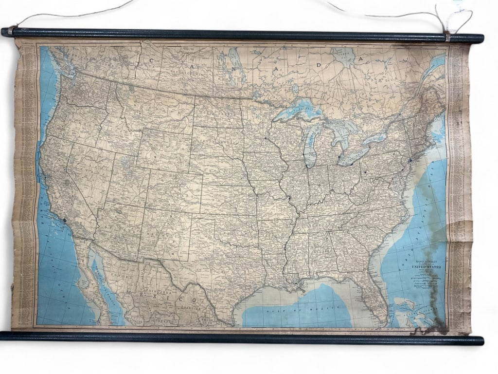 Rand Mcnally Wall Map Of United States Auction