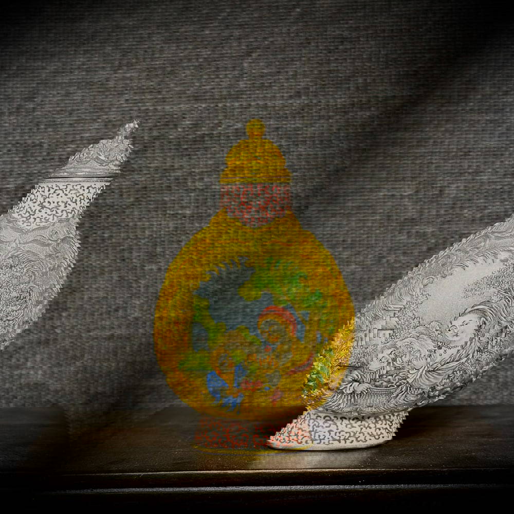 Canton Enamel Cast Snuff Bottle Auction