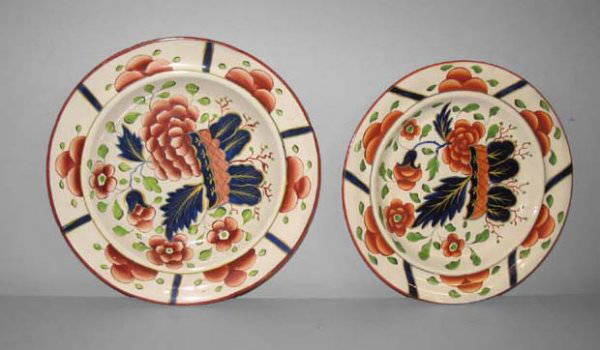 Two Pieces Of Gaudy Dutch. Warbonnet Design With D