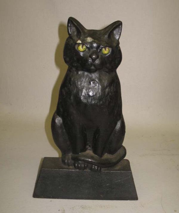 fine Hubley ca 1920 seated cat w bow cast iron doorstop - May 04, 2013 ...