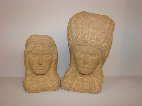 38: TWO POPEYE REED CARVINGS