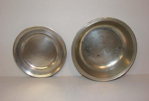 Two Pieces Of Pewter. Both By Samuel Danforth (har
