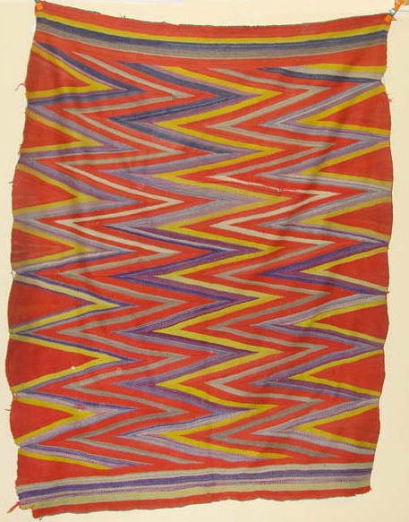 802: EARLY NAVAJO WEDGE WEAVE EYE DAZZLER BLANKET/RUG.