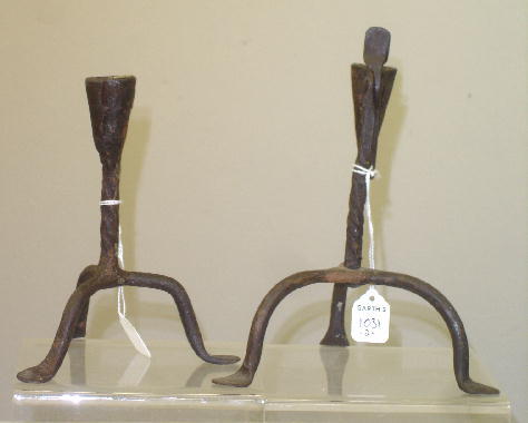 Two Wrought Iron Lighting Devices. Both Have Rais