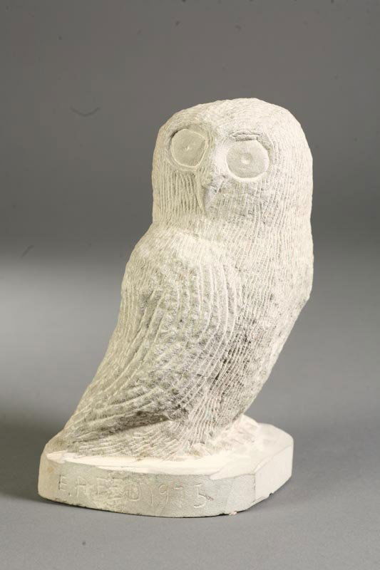 2049: POPEYE REED STONE CARVED OWL. Ernest "Popeye"