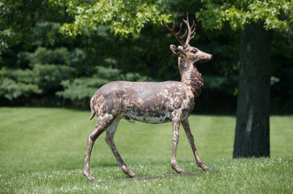 Cast Iron Lawn Deer. J.w.fiske, New York, Lat