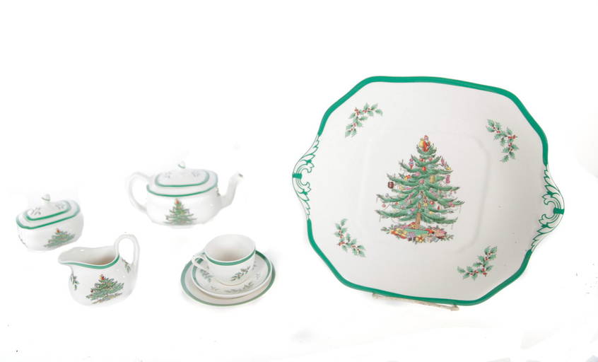 Set Of Spode "christmas Tree" Pattern Dinnerware.