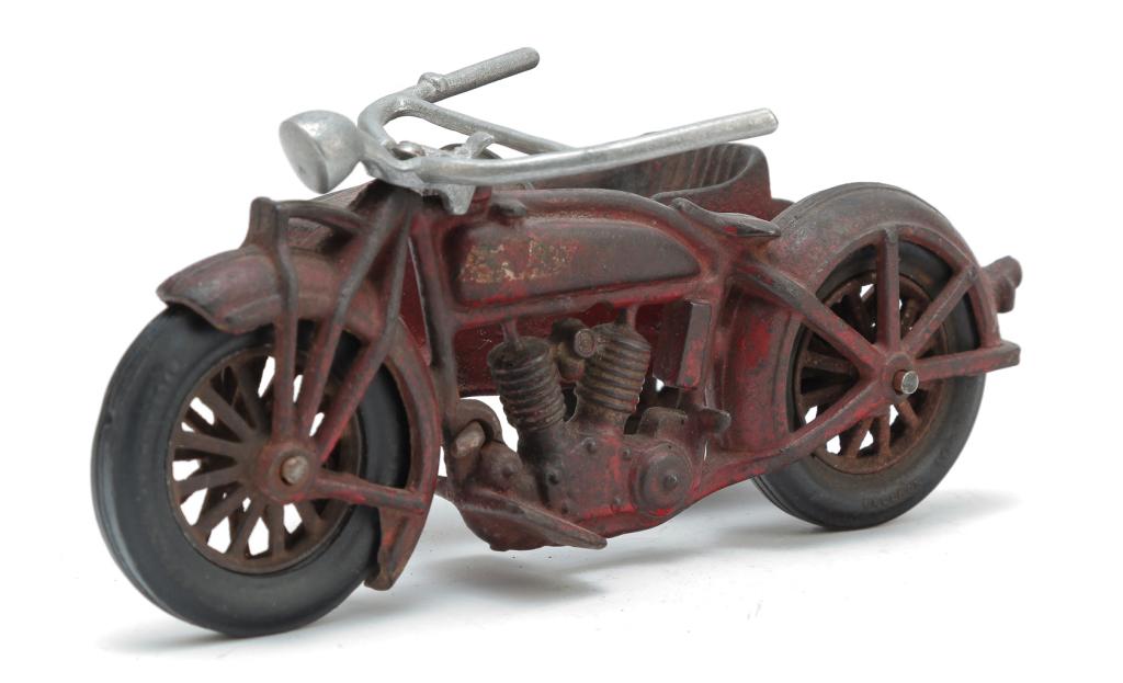 Hubley Cast Iron Motorcycle With Sidecar.