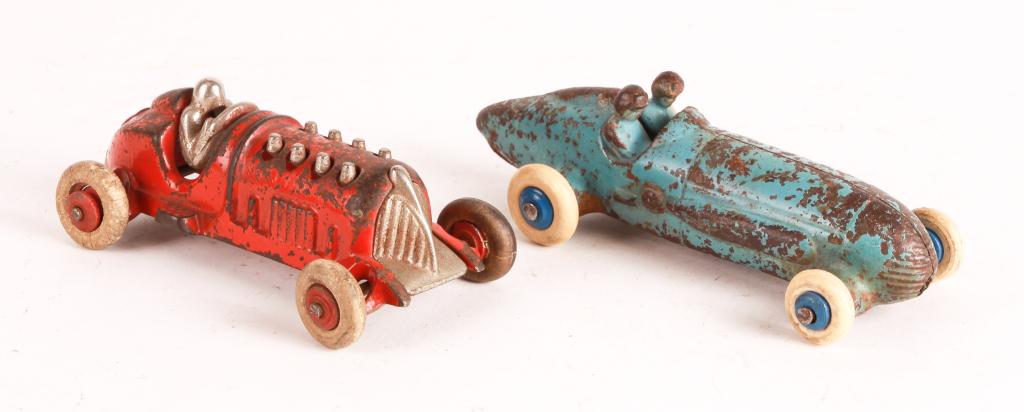 Two Hubley Cast Iron Race Cars