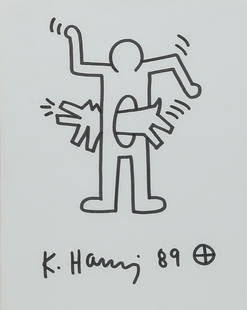 Keith Haring, Dance Projects, Black Marker On Gift Wrap Paper