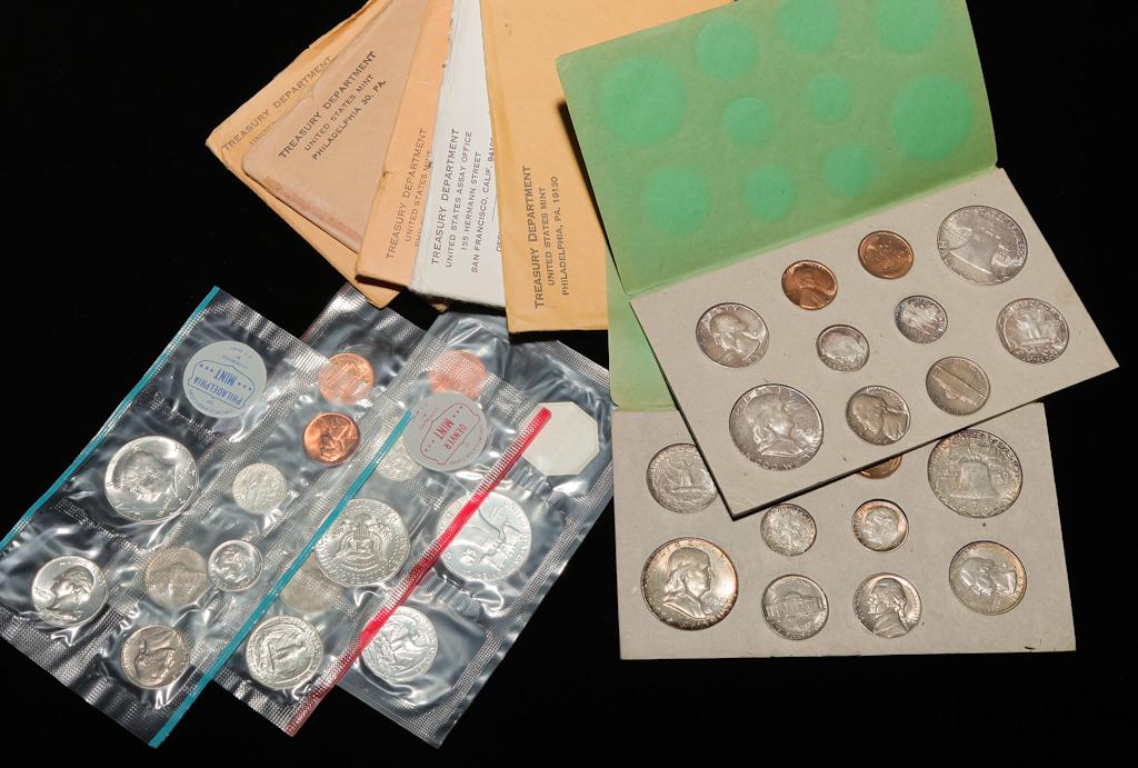 Six Pre 1965 U.s. Mint Proof Sets