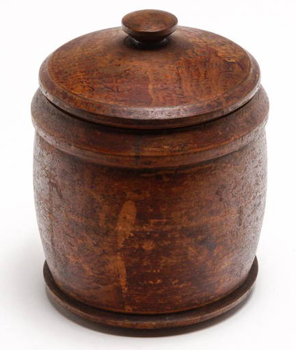 American Decorated Treenware Container.