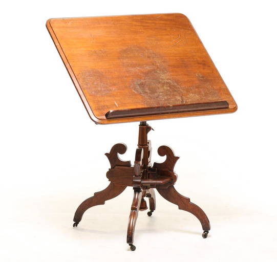 English Victorian Folding Drafting Table.