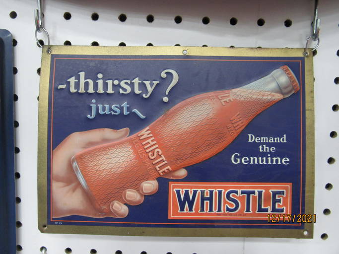 Thirsty? Just Whistle Soda Sign