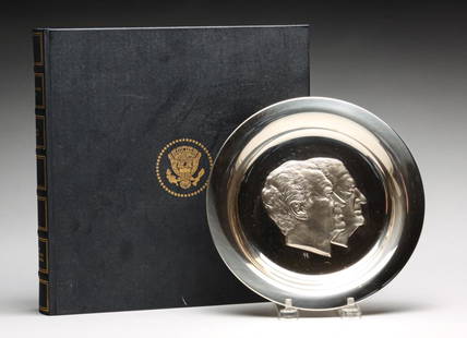 Sterling Silver Nixon Agnew 1973 Inaugural Plate