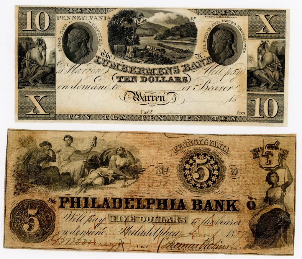 Four Pennsylvania Obsolete Currency Notes