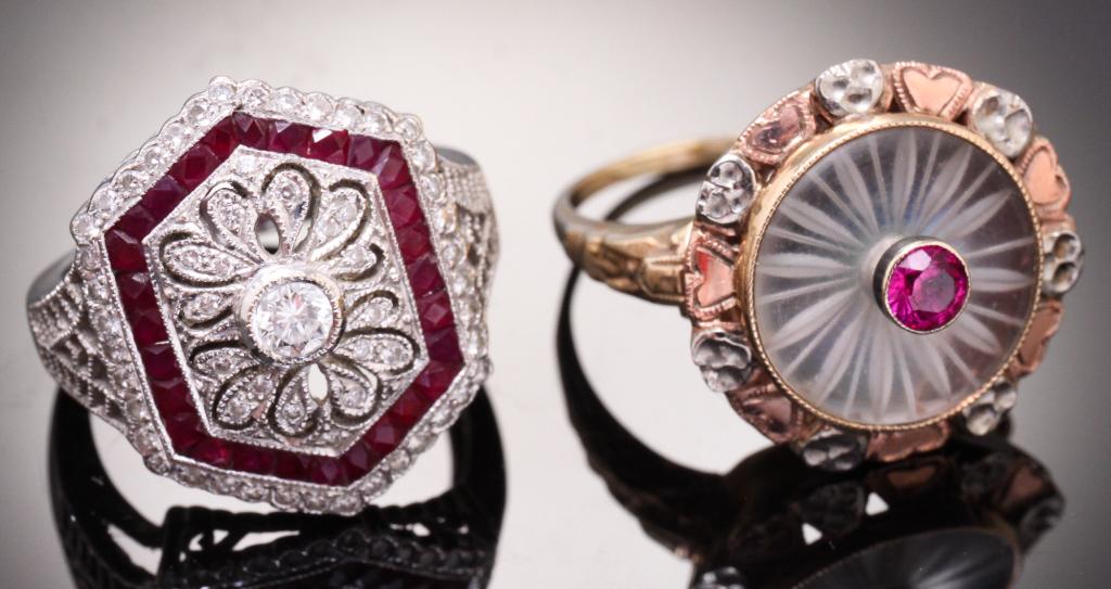 Two Art Deco Style Ladies Rings.