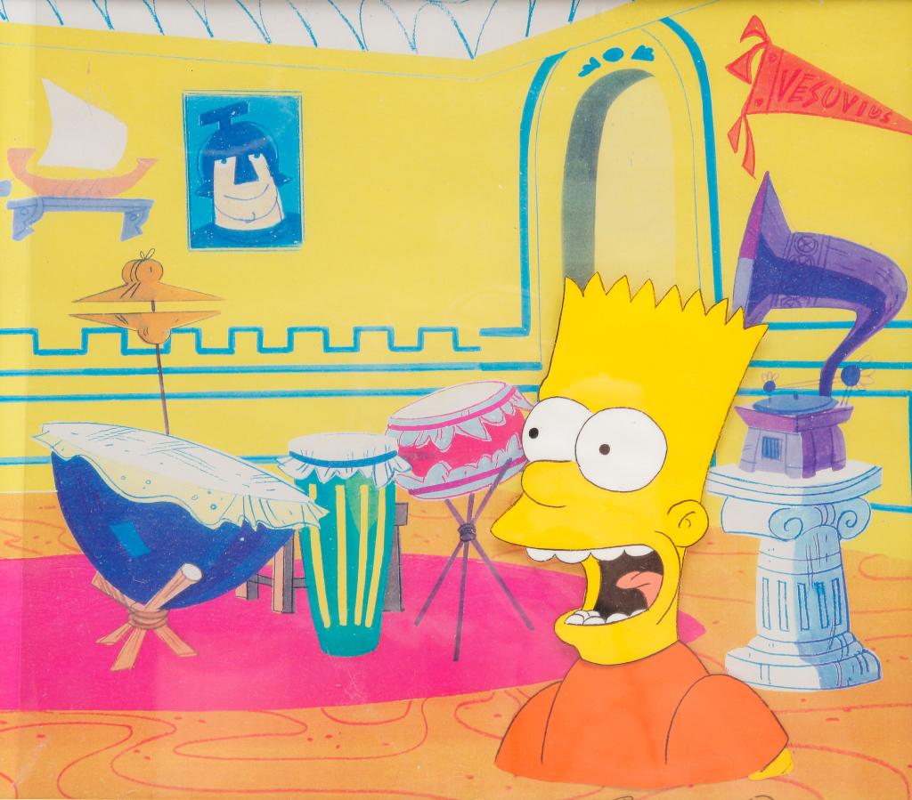 The Simpsons Colored Animation Cel.