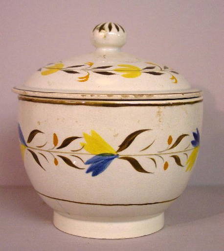 Two Pieces Of Four Color Leedsware. Cove