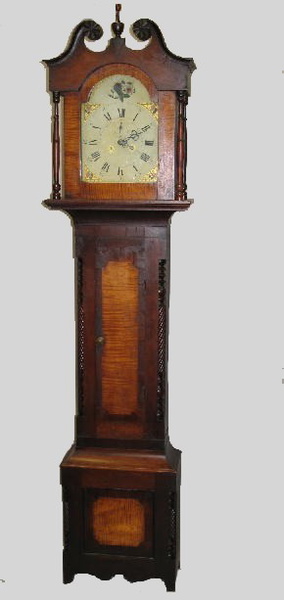 Luman Watson Ohio Tall Case Clock. Cherry And Curl
