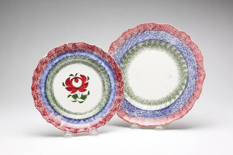 TWO "ADAMS" RAINBOW SPATTERWARE PLATES. (#0097) on Jan 07, 2023 | Garth ...