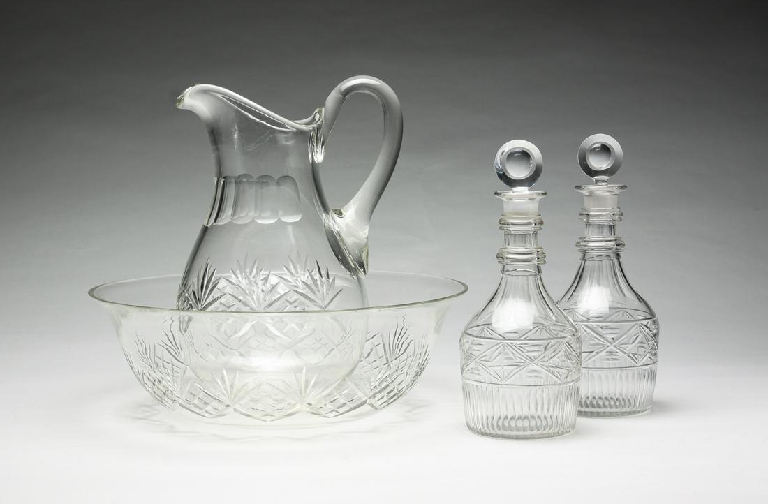 Four Pieces Of English Cut Glass.