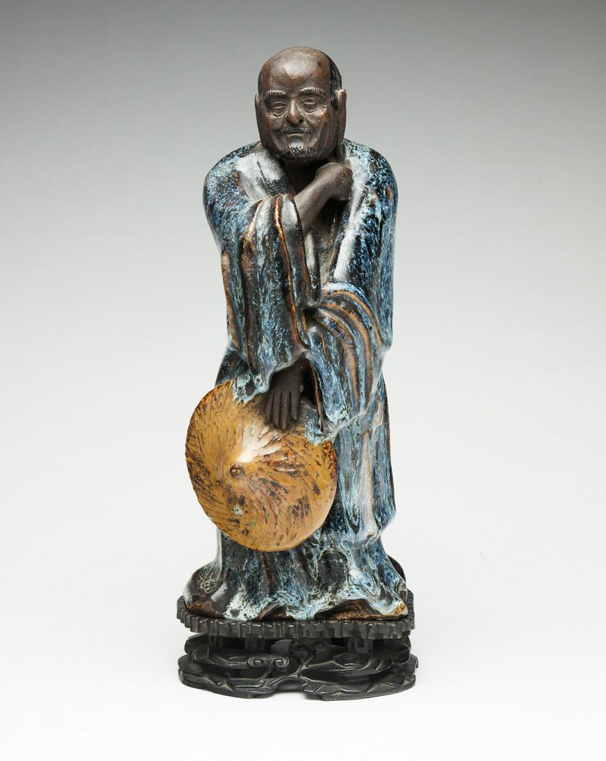 Chinese Shiwan Type Standing Figure. Auction