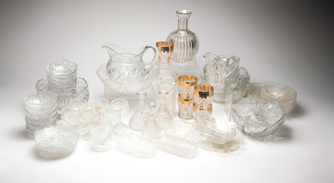 Collection Of Early Heisey Pattern Glass.