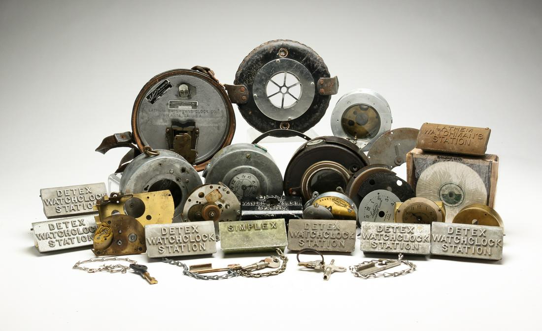 Watchman's Clocks And Parts. Auction