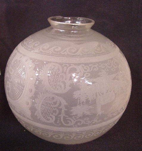 Four Glass Gasolier Shades. Frosted Inte