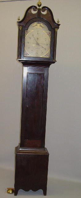 124: EARLY GRANDFATHER'S CLOCK SIGNED "R. WHITING, WINC